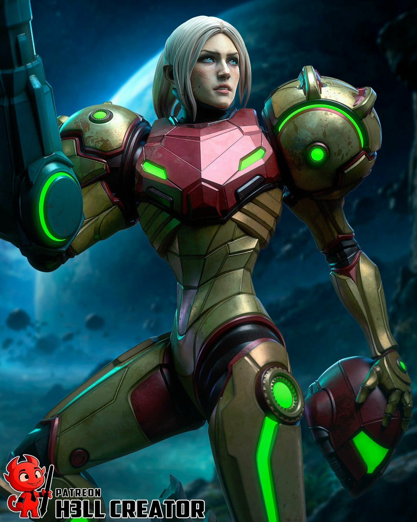 Сборная модель Samus (Metroid), 194мм, 1/10 для покраски