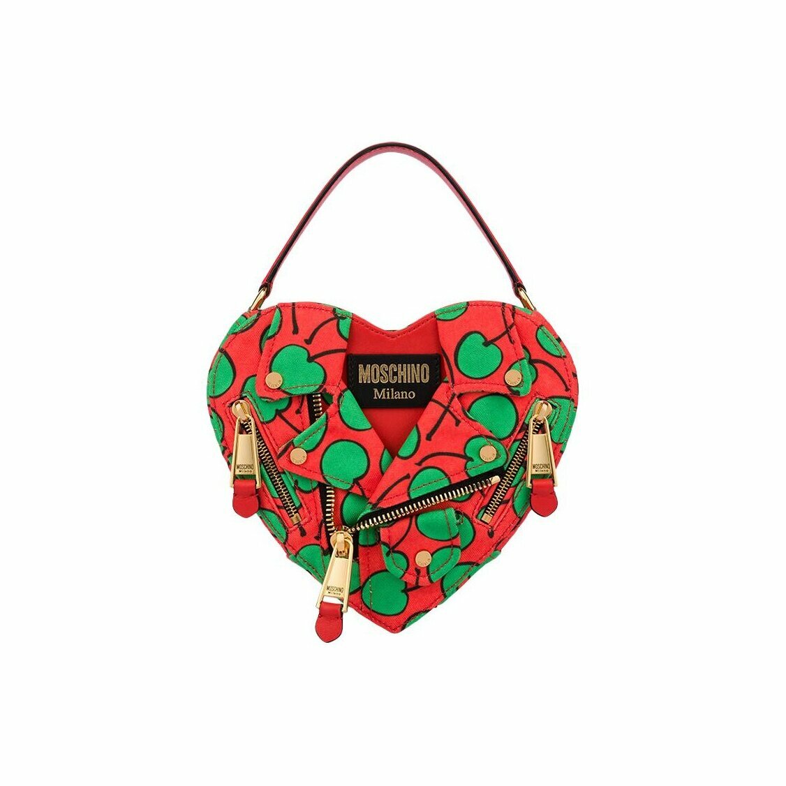 Сумка MOSCHINO, фактура тиснение, красный — фото 1