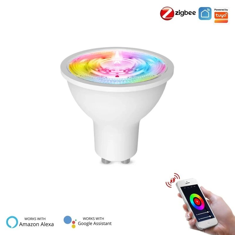 MOES Tuya ZigBee RGB+CW GU10 смарт-лампочка, 1 PCS