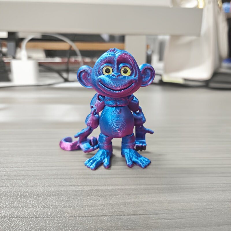 Фигурка обезьяны с подвижными суставами и разными глазами, 3D-печать, красно-синяя, для детей от 3 лет