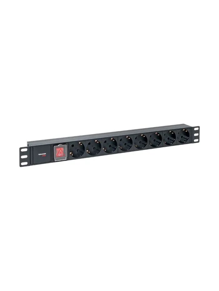Блок розеток EKF TRP-HPD-LS-10A-8SH-C14 8 розеток, корпус алюминий, черный