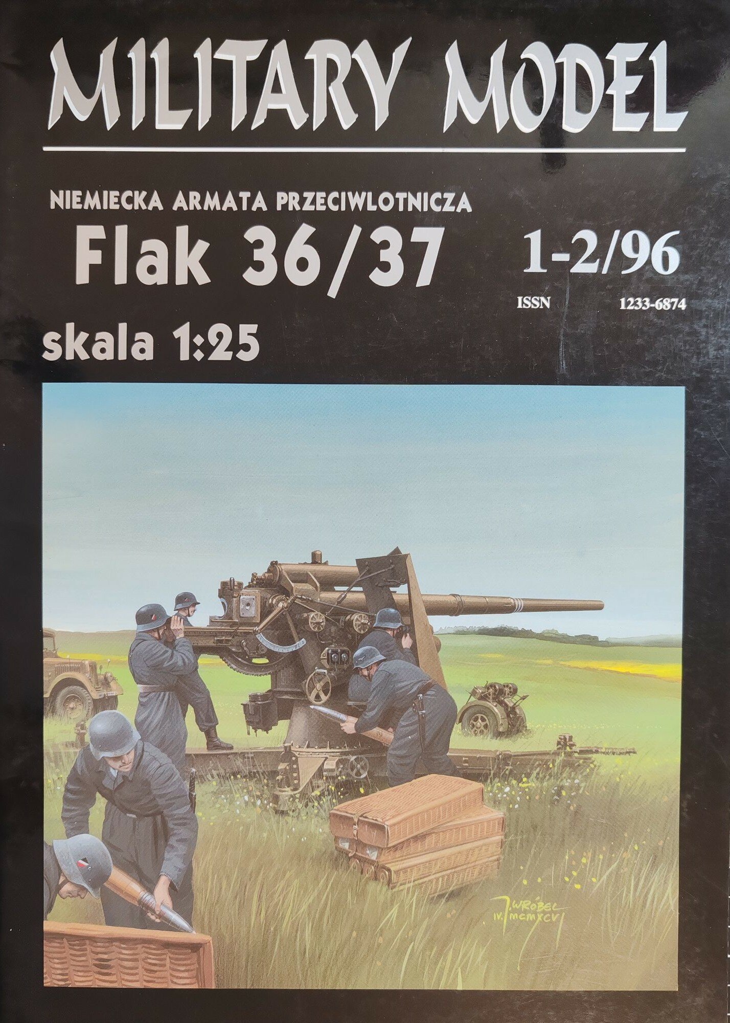 Сборная бумажная модель Зенитная Flak 36/37 - Halinski №1/96 (журнал)