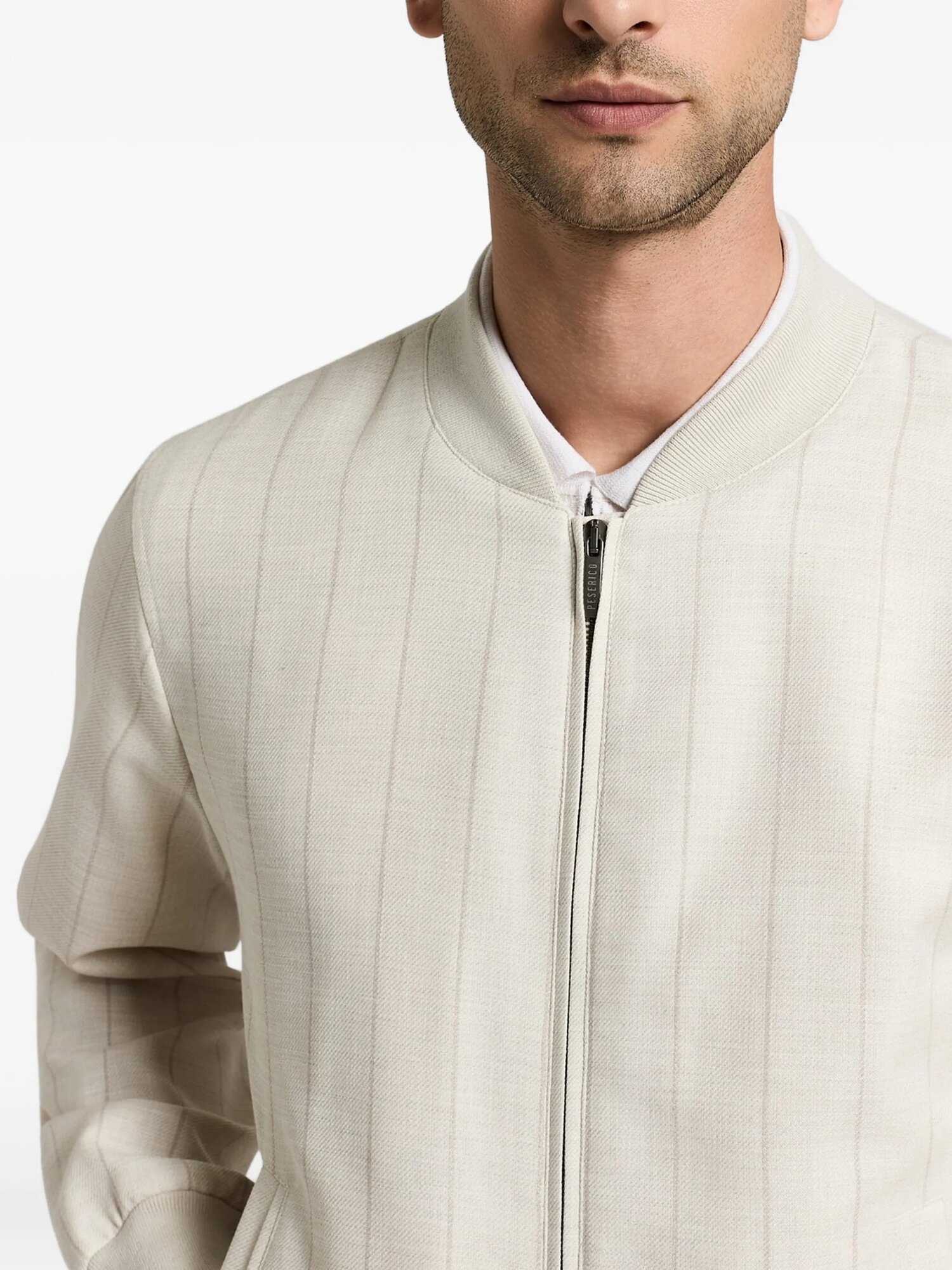 Свитер PESERICO Pinstriped zip-up sweater, размер 52, , разноцветный — фото 1