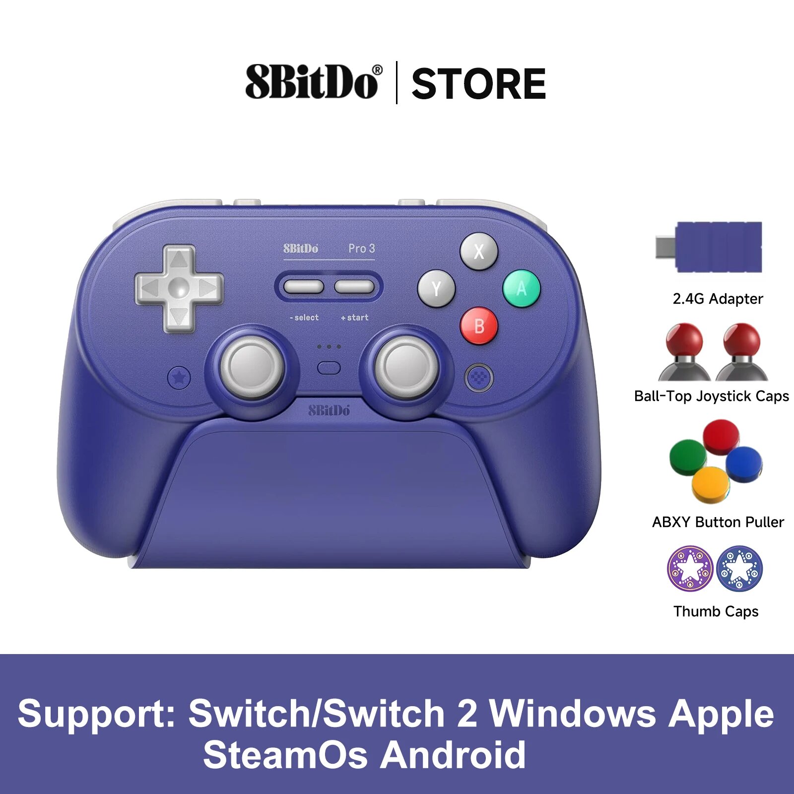 8BitDo Pro 3 геймпад Bluetooth для Switch, Windows, Apple, Android