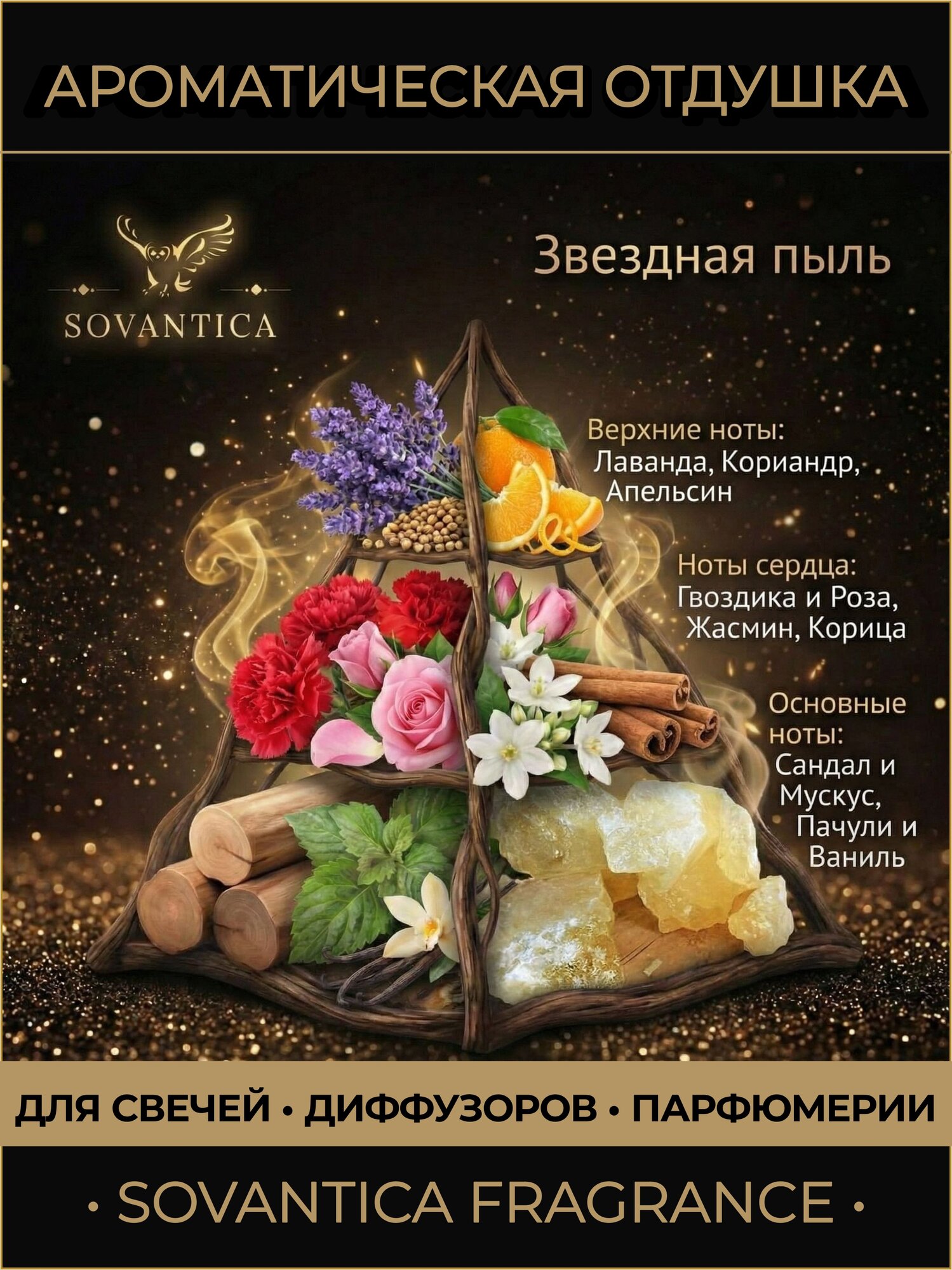 Ароматическая отдушка 10 г Звёздная пыль (Star dust) (озоново-пудровый), Sovantica