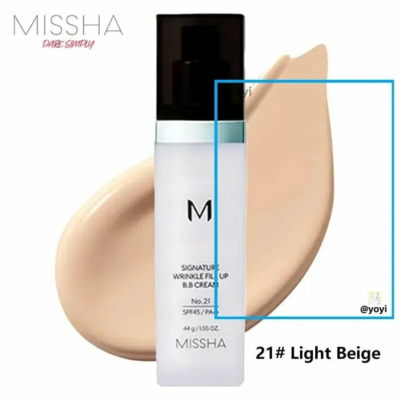 BB крем MISSHA Signature Wrinkle Fill Up BB Cream 44г (SPF37 PA++) 21# Light Beige, корейская косметика, Тональный ББ крем для лица
