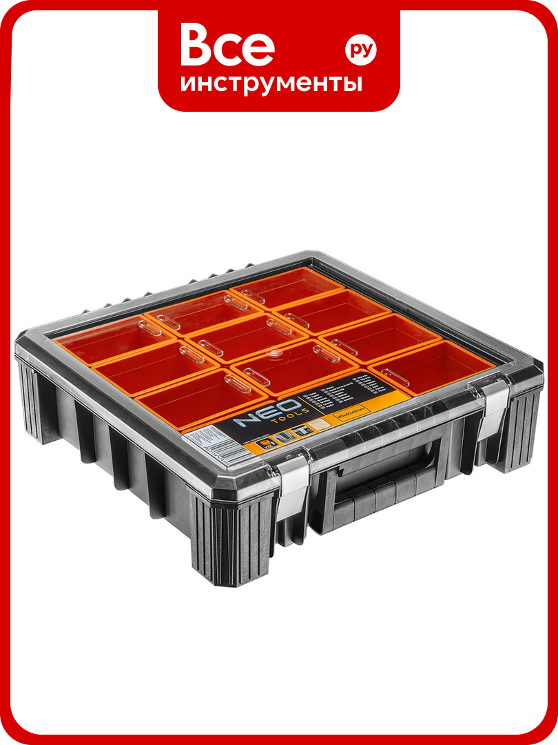 Органайзер NEO Tools 84-130, противоударный, для мелочей, 40 см x 40 см x 12 см