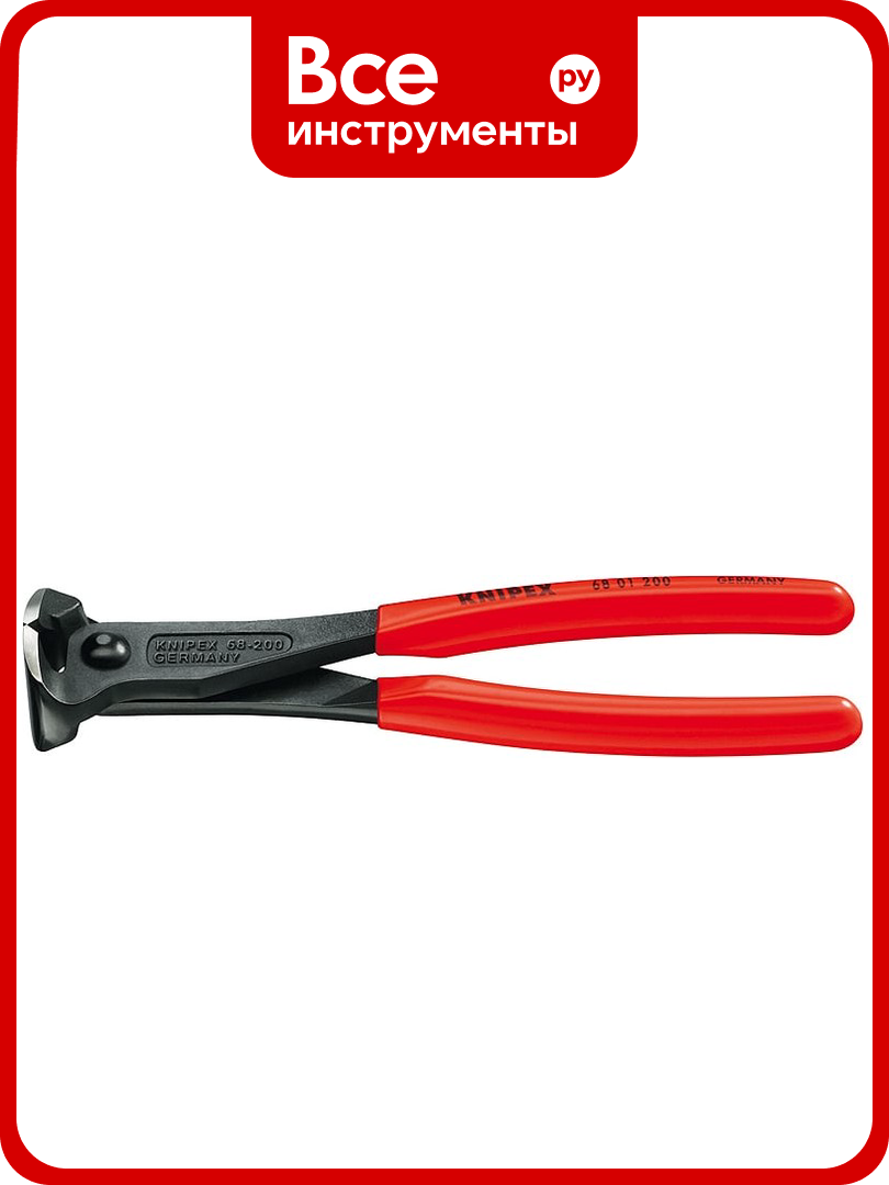 Торцевые кусачки KNIPEX KN-6801160, профессиональные, рукоятки из пластика, лезвия из инструментальной стали