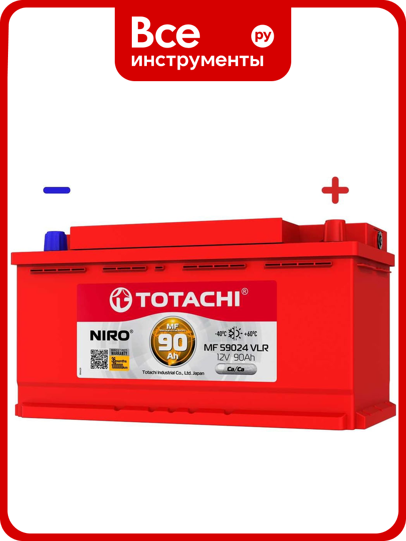 Аккумуляторная батарея TOTACHI АКБ NIRO MF 59024 VLR 90 а/ч поляр. обратная