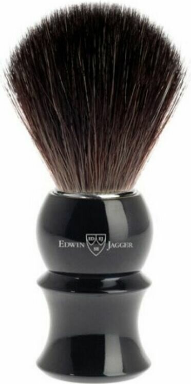 Edwin Jagger Помазок искусственный черный ворс черная смола Shaving Brush Dark Resin