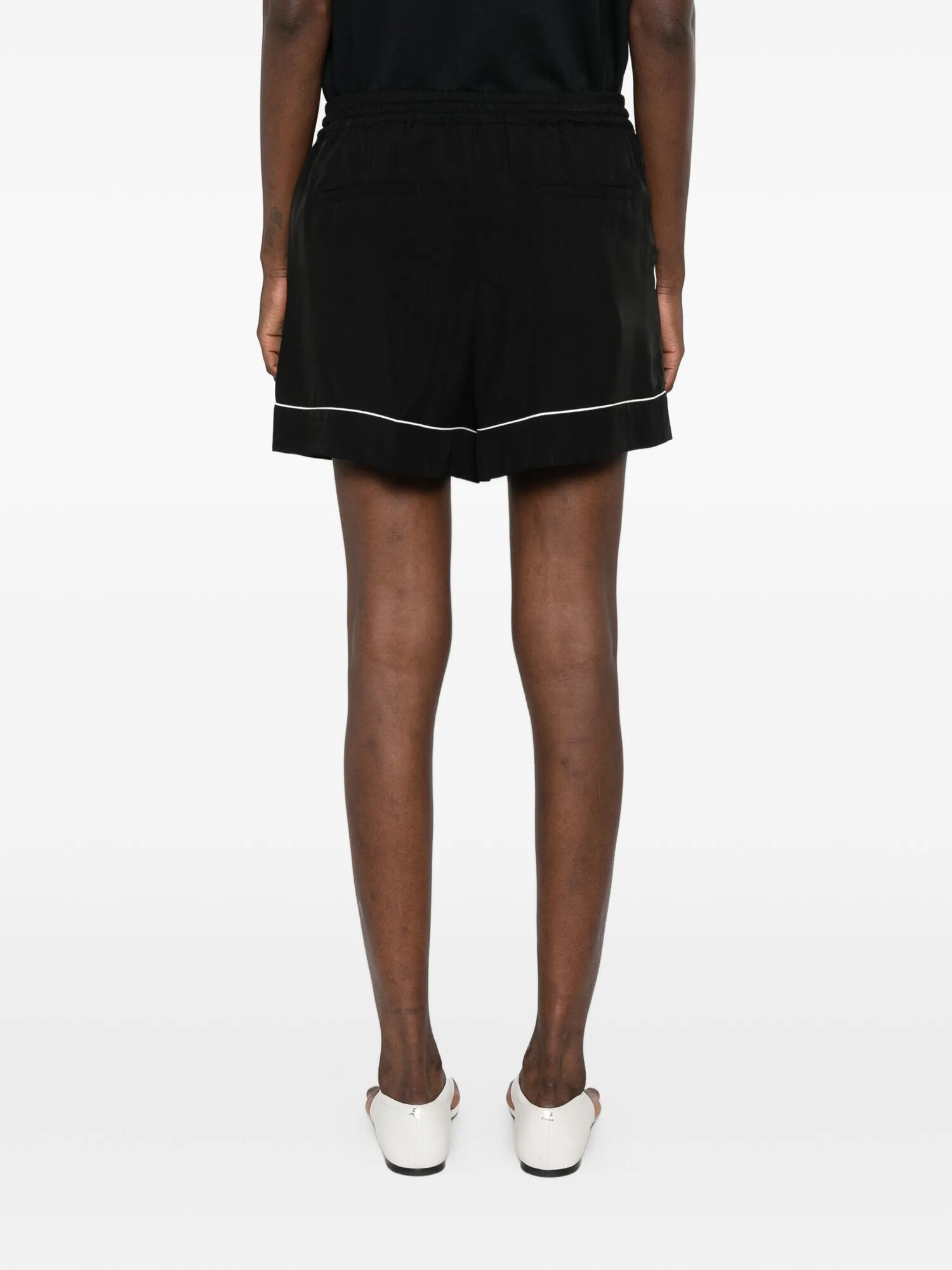 Шорты SPORTMAX Piped drawstring shorts, размер 42, black/black — фото 1