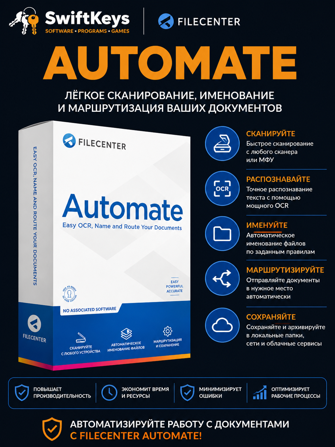 Лицензия FileCenter Automate Professional Plus, офисная программа, электронный ключ