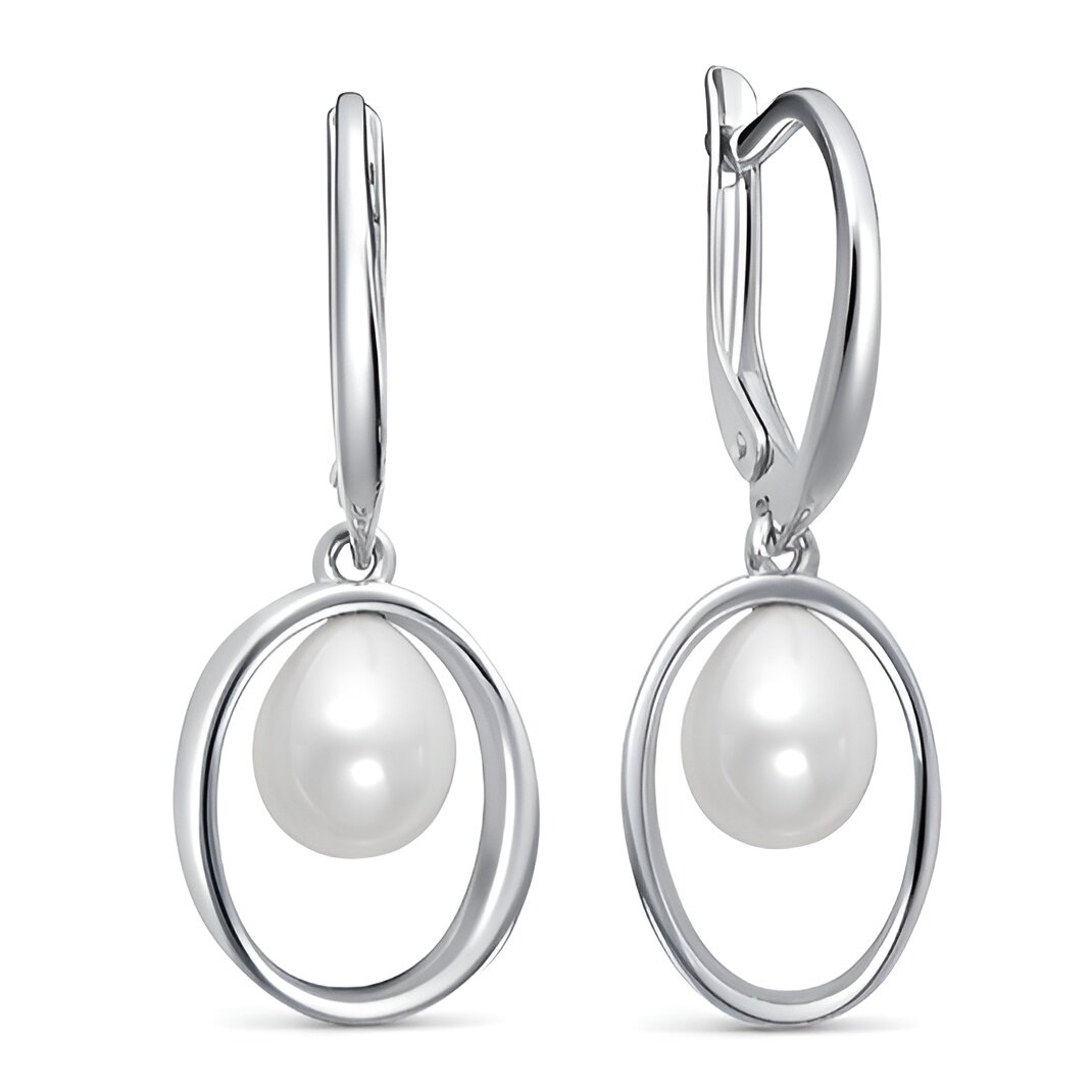 Серьги, серебро, 925 проба, жемчуг