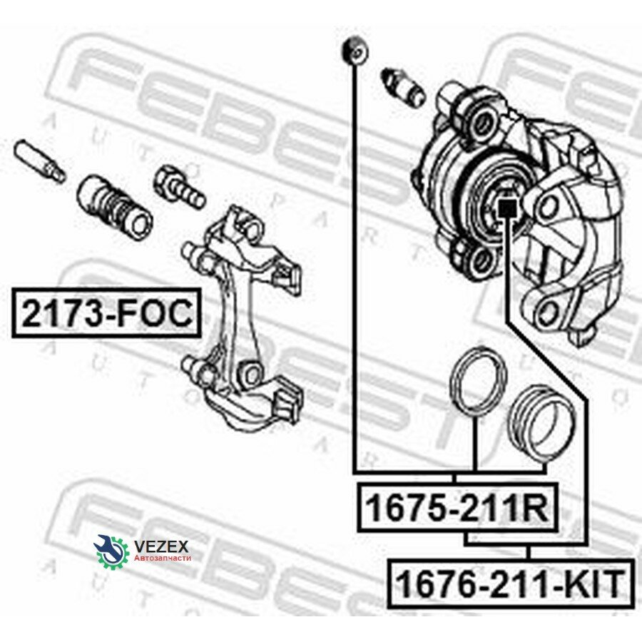 FEBEST 1676211KIT р/к суппорта тормозного заднего! d42\ MB W211 02-09