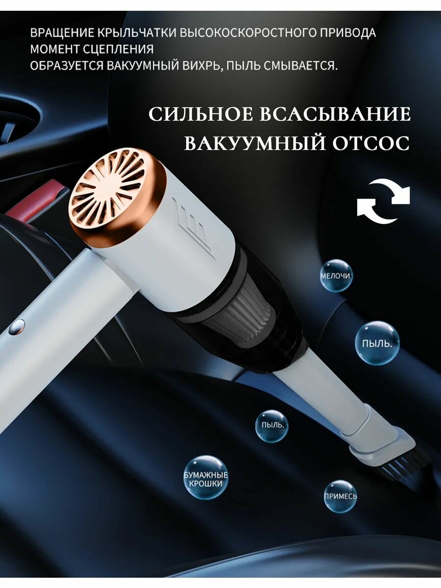 Пылесос для автомобиля беспроводной мощный, ручной портативный мини пылесос для салона машины и дома