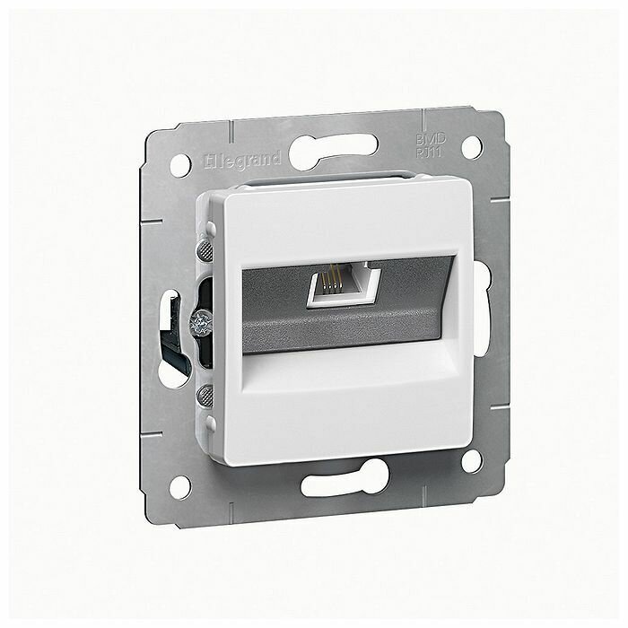 Розетка телефонная RJ11 Legrand CARIVA, белый, 773638