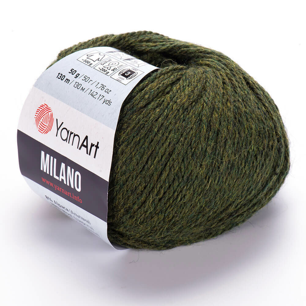 Пряжа YarnArt Milano 874 (5 мотков по 50г/130м) зелёный