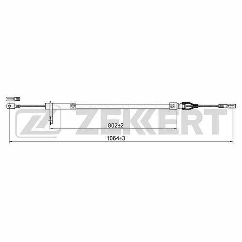 Тросик, cтояночный тормоз ZEKKERT BZ1181 для Mercedes 190 (W201) W201, CABRIOLET A124 A124, COUPE C124 C124, E-CLASS A124