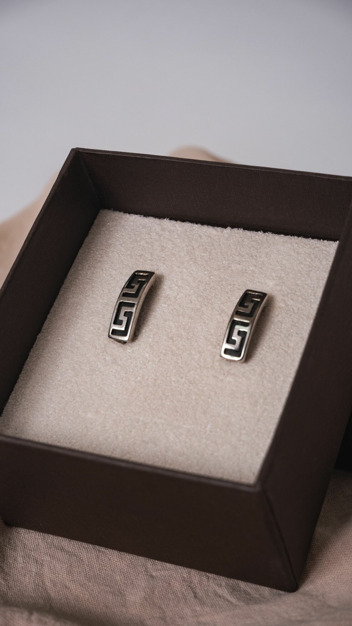 Серьги, серебро, 925 проба, каучук