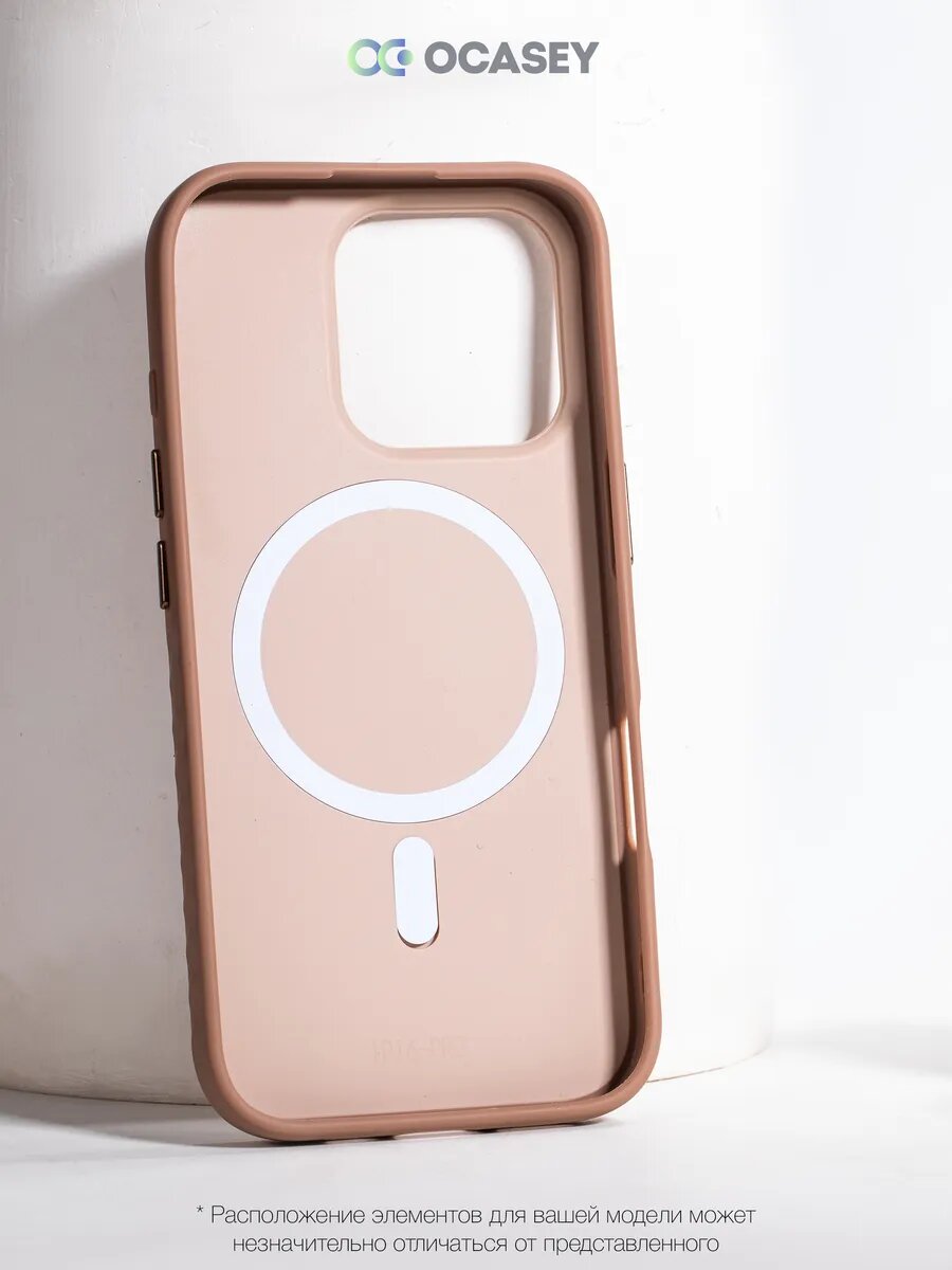 Чехол О'кейси, для iPhone 16 Pro Max, золотистый, с карбоновым покрытием — фото 1