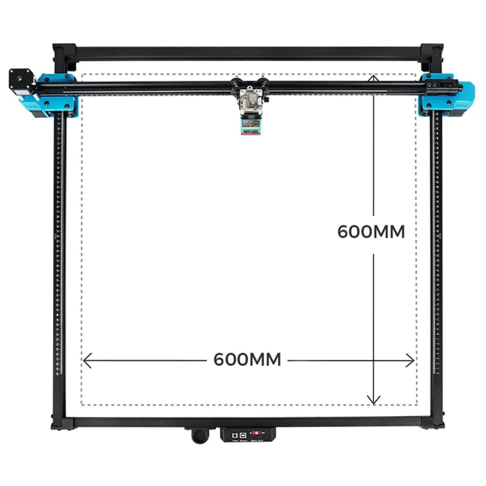 Лазерный гравировальный станок CNC TwoTrees 600x600 мм 40Вт/80Вт TTS с экраном для гравировки на стекле, металле, дереве, кожей и резки дерева, кожи