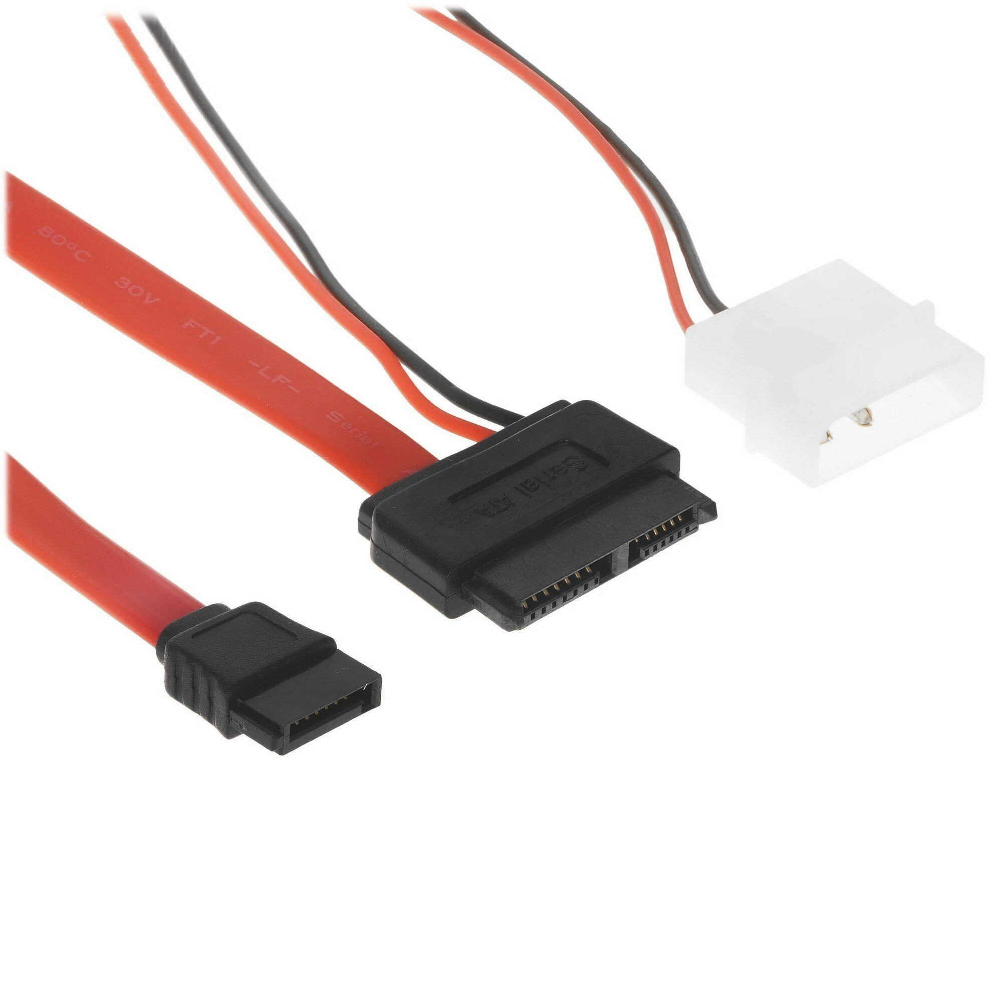 Gembird кабели Cablexpert Кабель Combo miniSATA , molex+SATA miniSATA, 6pin+7pin, длина инт-50см, пит-30см CC-SATA-C3