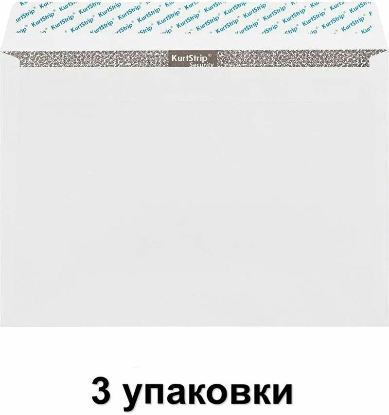 Комус Конверт C4 Стрип, белый, 229х324 мм, 90 г, 50 шт, 3 уп