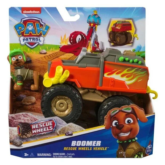 Игровой набор Spin Master Paw Patrol, фигурка щенка Бумер с монстр-траком, выдвижным тросом, от 3 лет