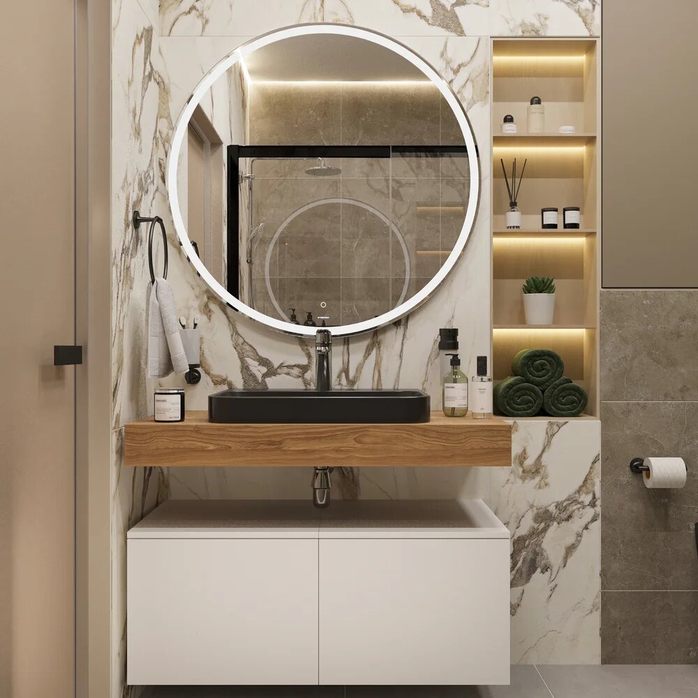 Мебель для ванной с раковиной Duravit Happy D.2 Plus 60: столешница 100, дуб французский, без отверстий / 2 тумбы 50