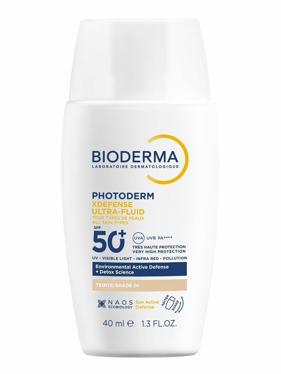 Bioderma Фотодерм Photoderm Xdefense Тональный солнцезащитный флюид (оттенок очень светлый) SPF50+ 40 мл