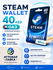 Карта пополнения Steam Wallet 40 AED ОАЭ | Цифровой код