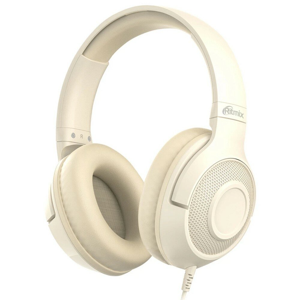 Наушники RITMIX RH-544 проводные для телефона без микрофона Бежевый