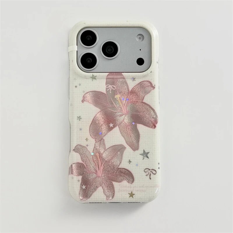 Чехол для iPhone 17 с лилиями и звездами