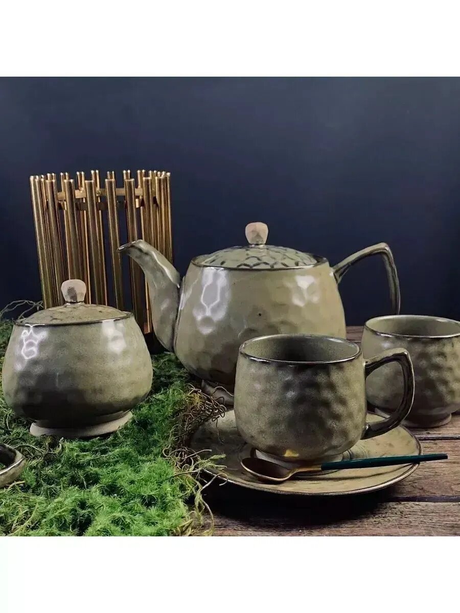 Чайный сервиз на 6 персон, фарфор, 300 мл