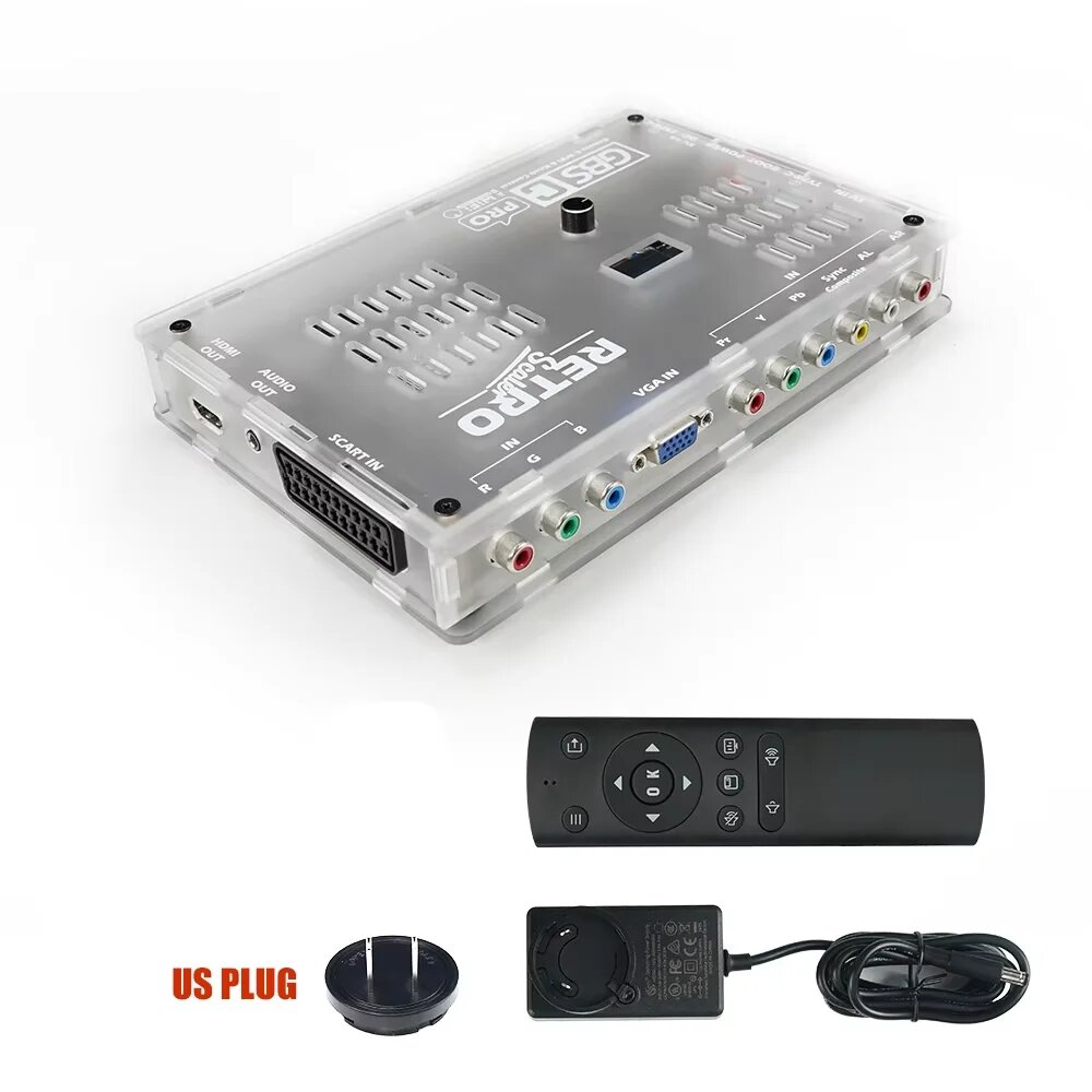 RetroScaler GBSC Pro, конвертер SCART в HDMI, с US адаптером