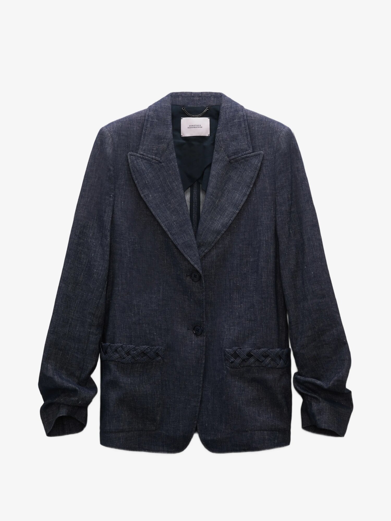 Пиджак Braided-detail denim blazer