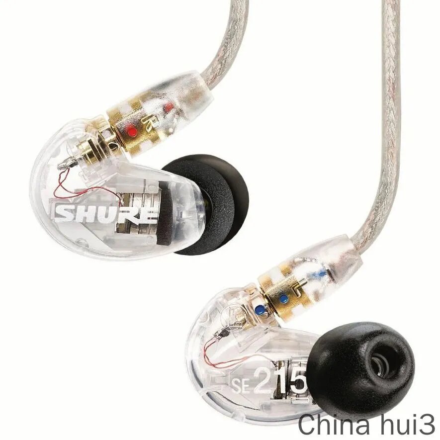 Наушники проводные с микрофоном SHURE SE215, 3.5 мм, прозрачный