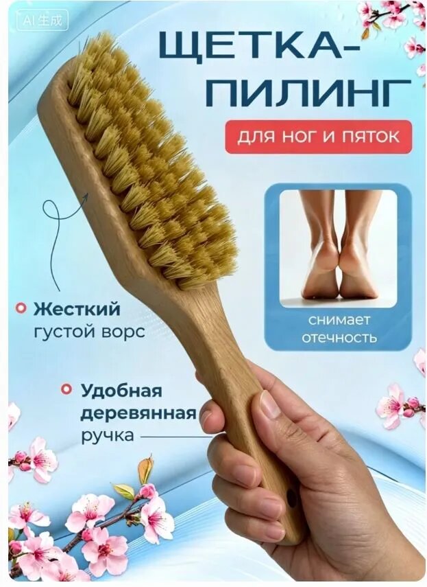 Щетка-пилинг для ног и пяток, Бежевый, 1 шт. 20,5 смх 4 см