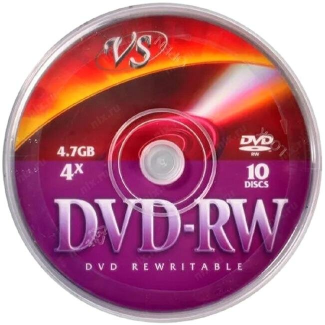 DVD-RW Disc VS 4.7Gb 4x уп. 10 шт на шпинделе 620830 — фото 1
