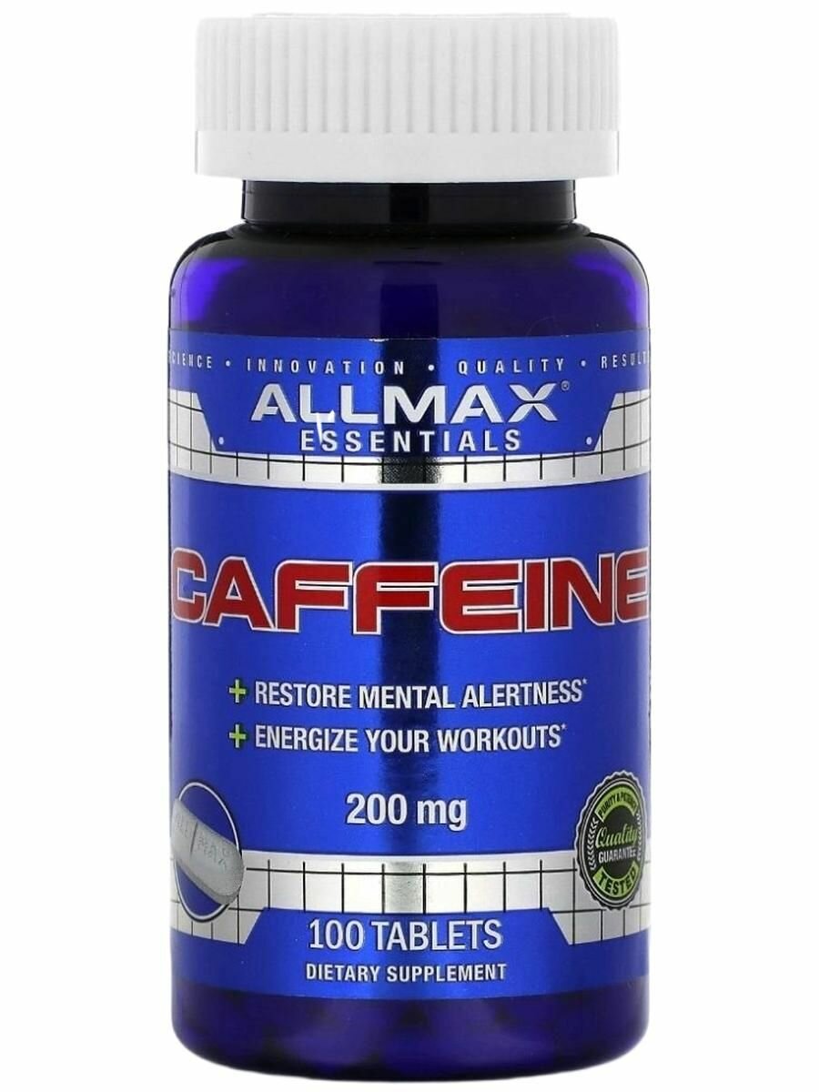 Добавка ALLMAX Essentials, Caffeine, Кофеин 200 мг - 100 таблеток