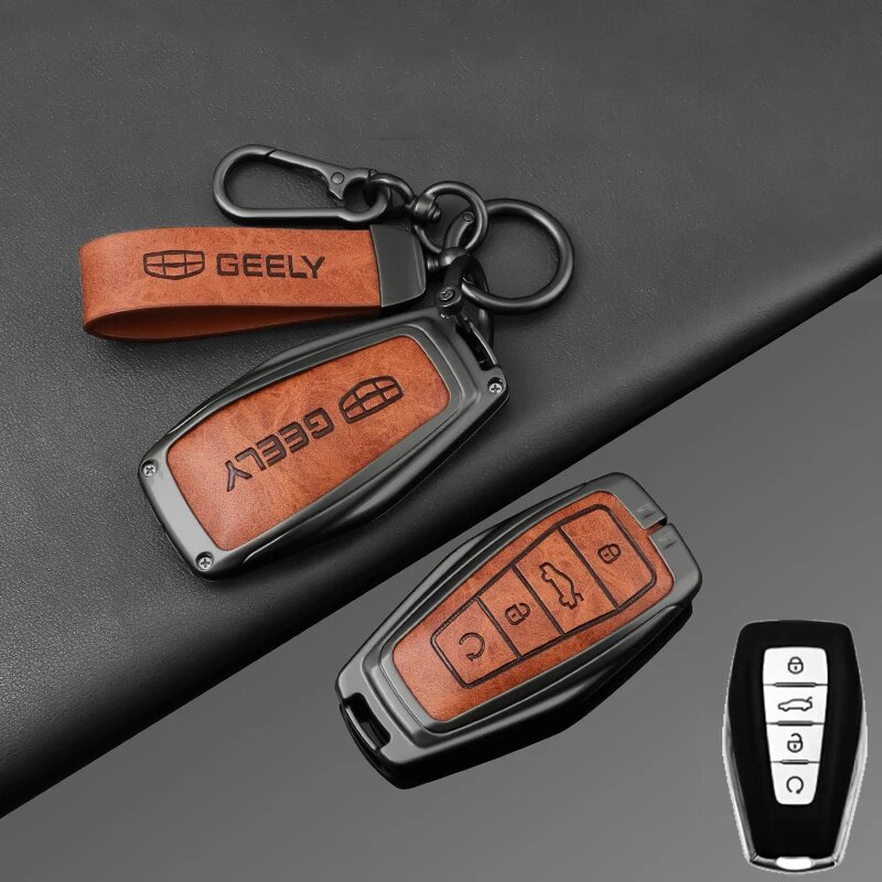 Чехол для ключа Geely Coolray X6 X7 с цепью B-orange