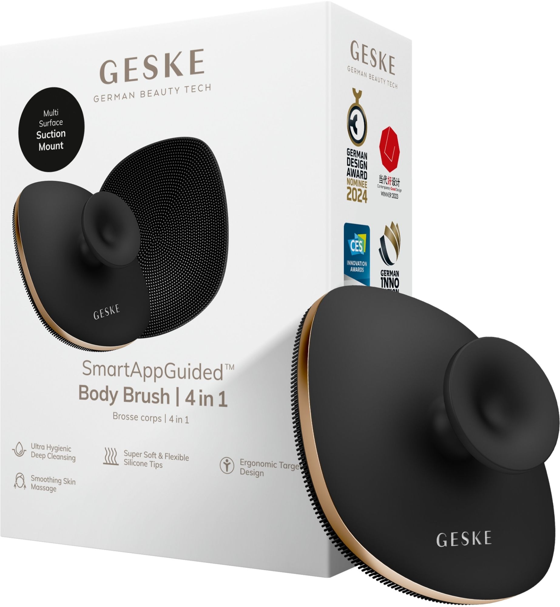 Geske Универсальная щетка для тела 4 в 1 All-purpose body brush 4 in 1 цвет серый