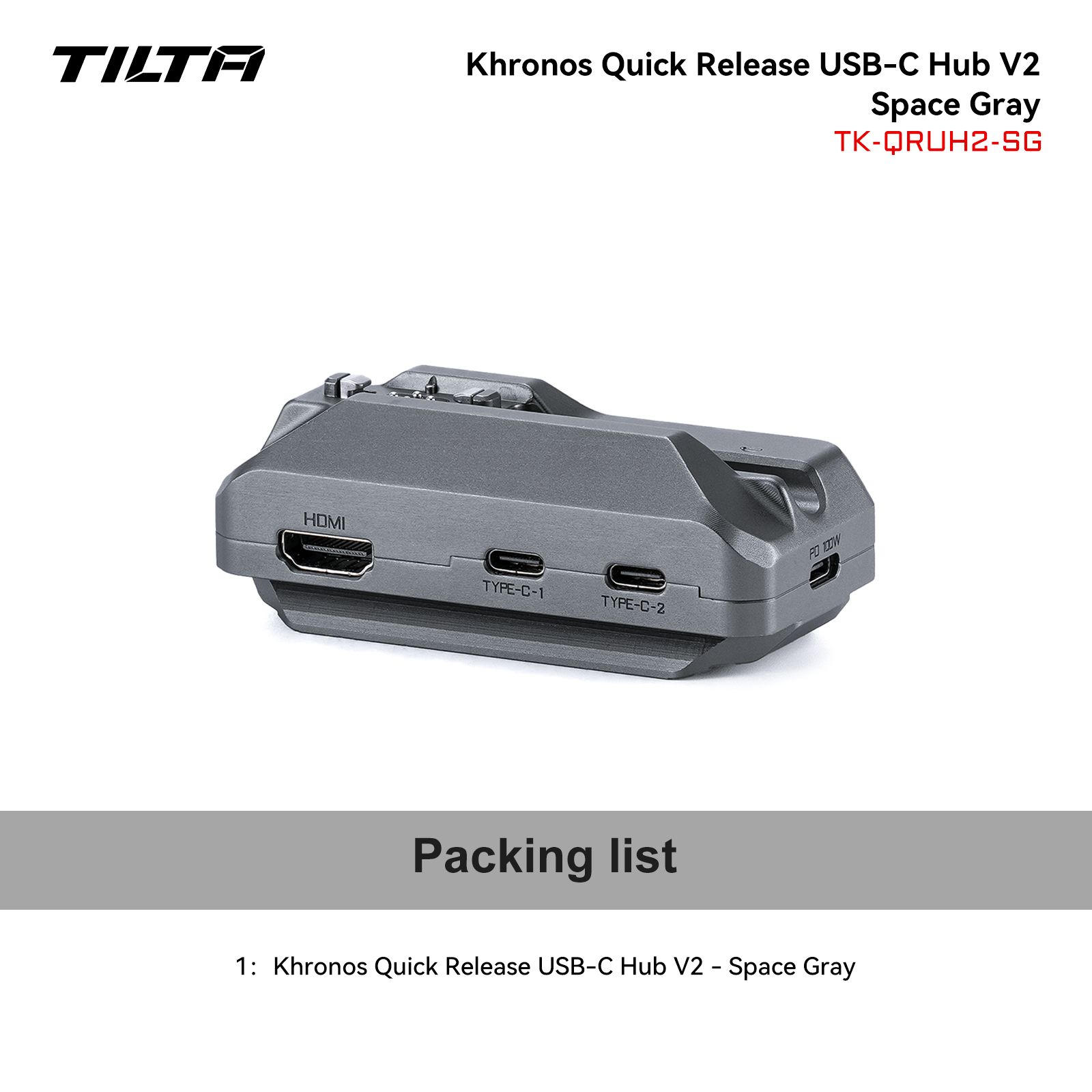 TILTA TK-QRUH2-SG Быстросъемный концентратор USB-C Khronos V2, Модель Galaxy S26 Ultra