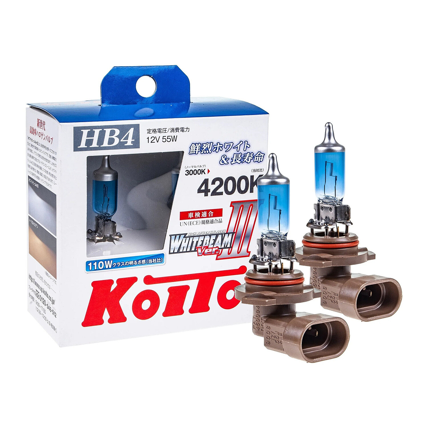 Лампа Koito Whitebeam HB4 (9006) 12V 55W P22d 2 шт. P0757W