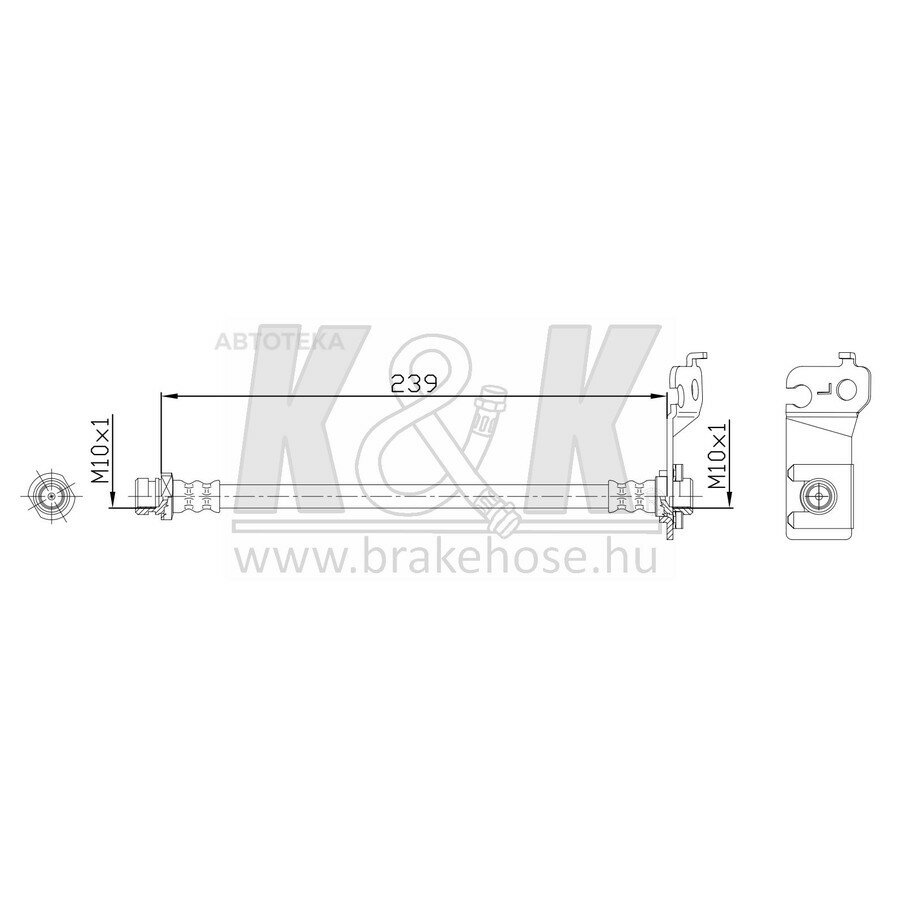 Шланг тормозной задн лев KIA: Picanto (BA) 1.1 04.04- K&K FT0842