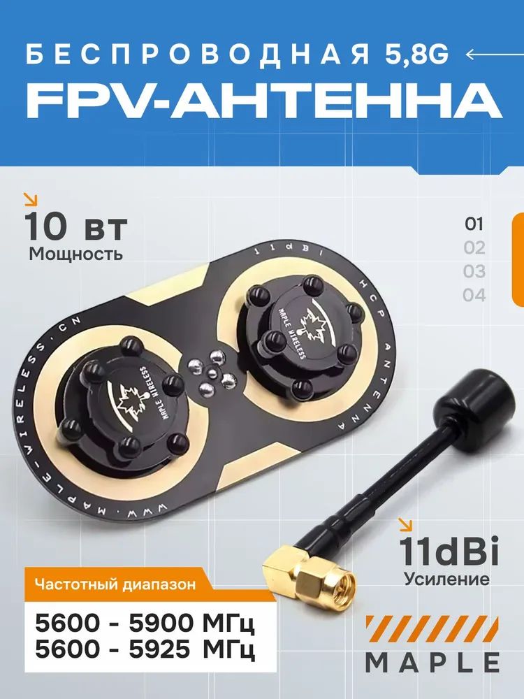 Направленная антенна Maple 5.8 ГГц 11 dBi RHCP, SMA/RP-SMA