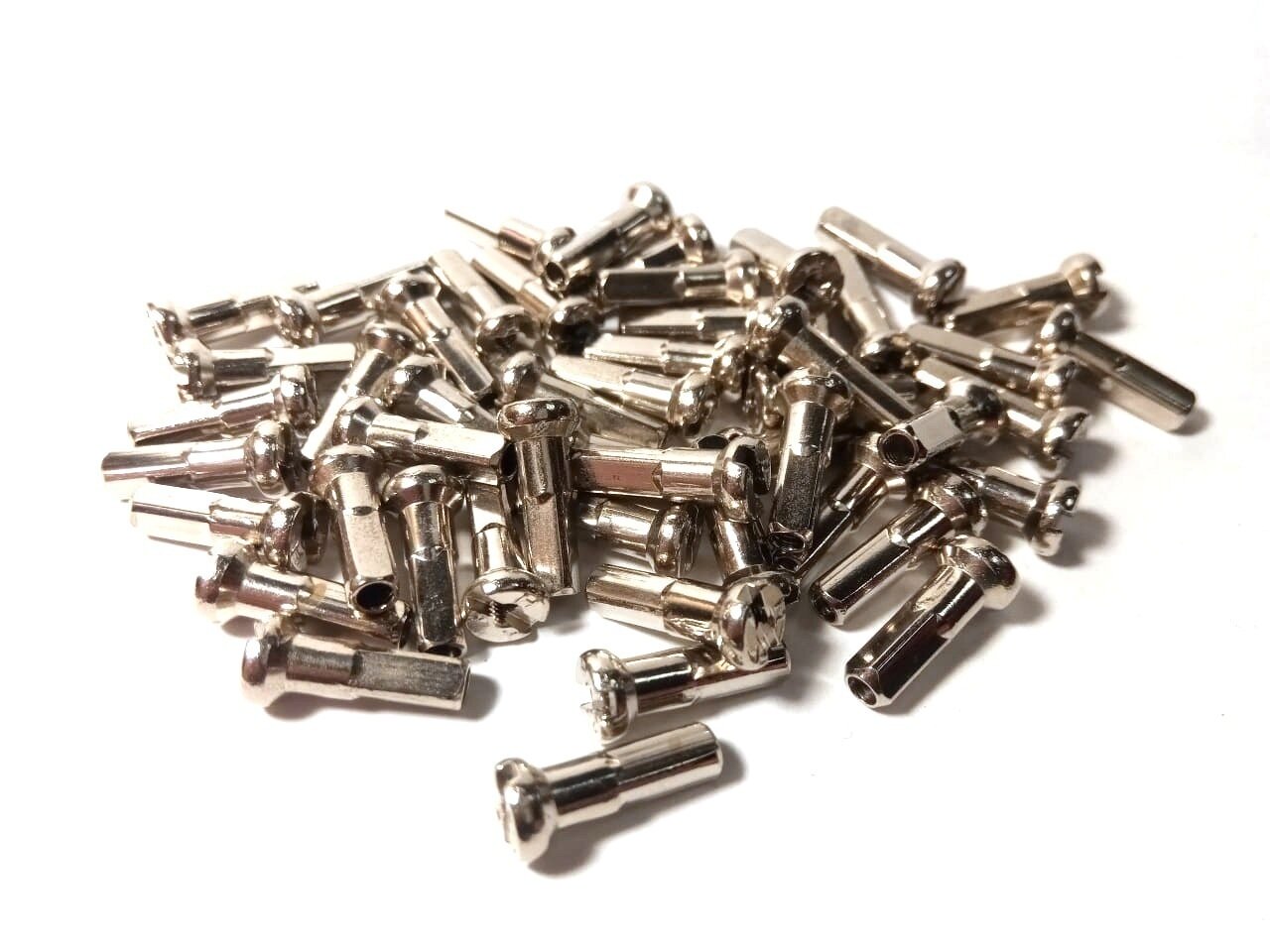 Комплект ниппелей для спиц Richman Brass (Pillar PB14) 16мм, 14G, латунные, серебристые (40шт без спиц)
