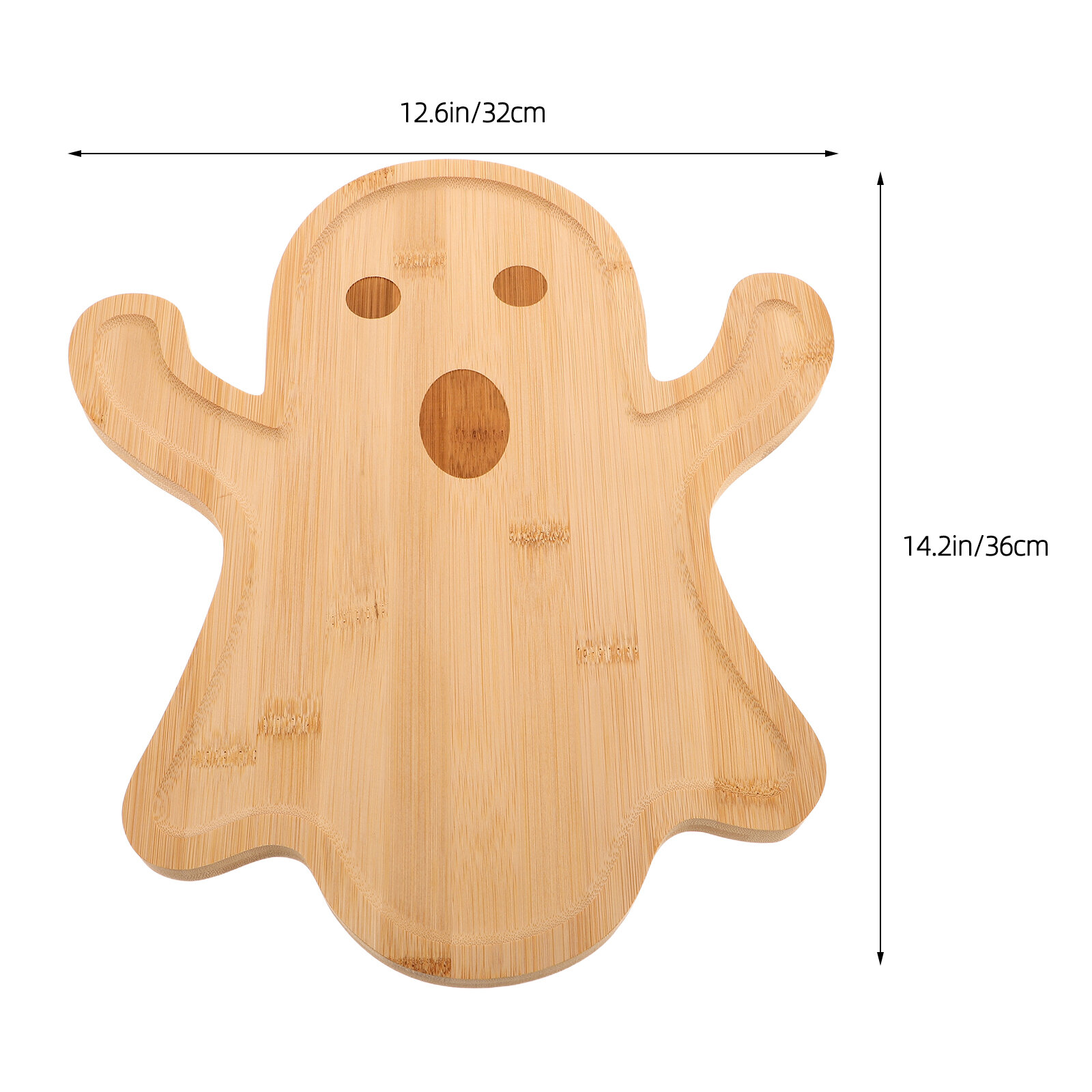 Деревянный поднос в форме призрака для halloween с кофейным оттенком для хранения еды