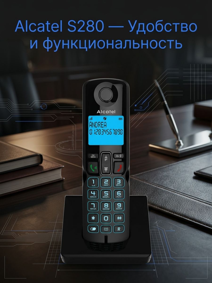 Радиотелефон ALCATEL S280 RU BLACK