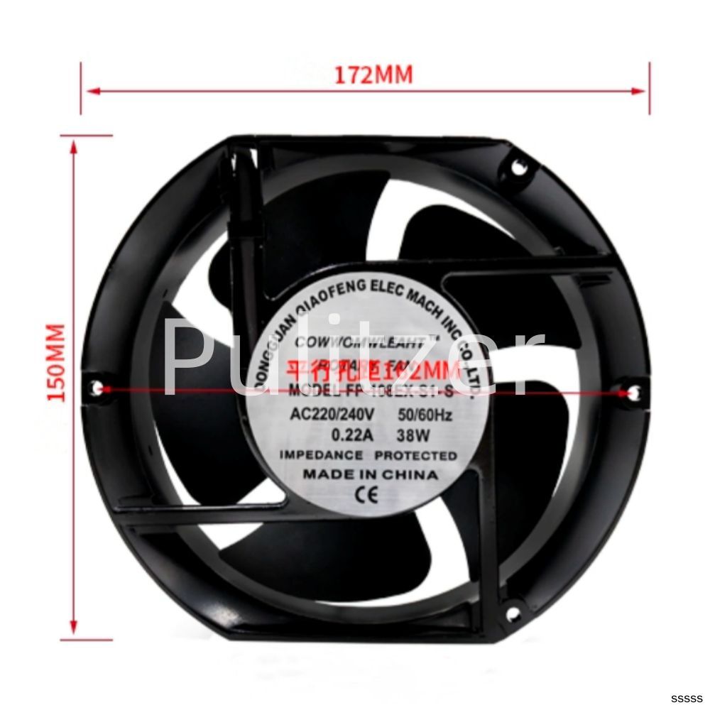 Вентилятор FP-108EX-S1-S 220V 172 * 150 * 51 мм с масляным подшипником промышленный отвод тепла 38 Вт 2600 об/мин 185-210CFM